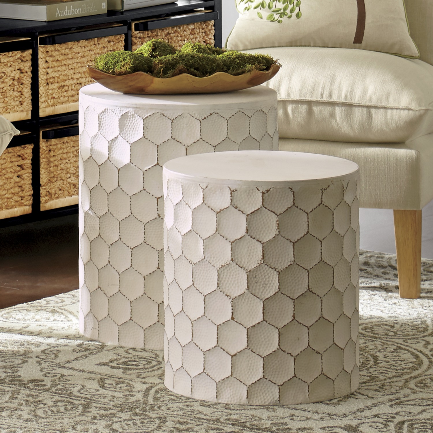 Set of 2 White Metal Tables | Ginny's