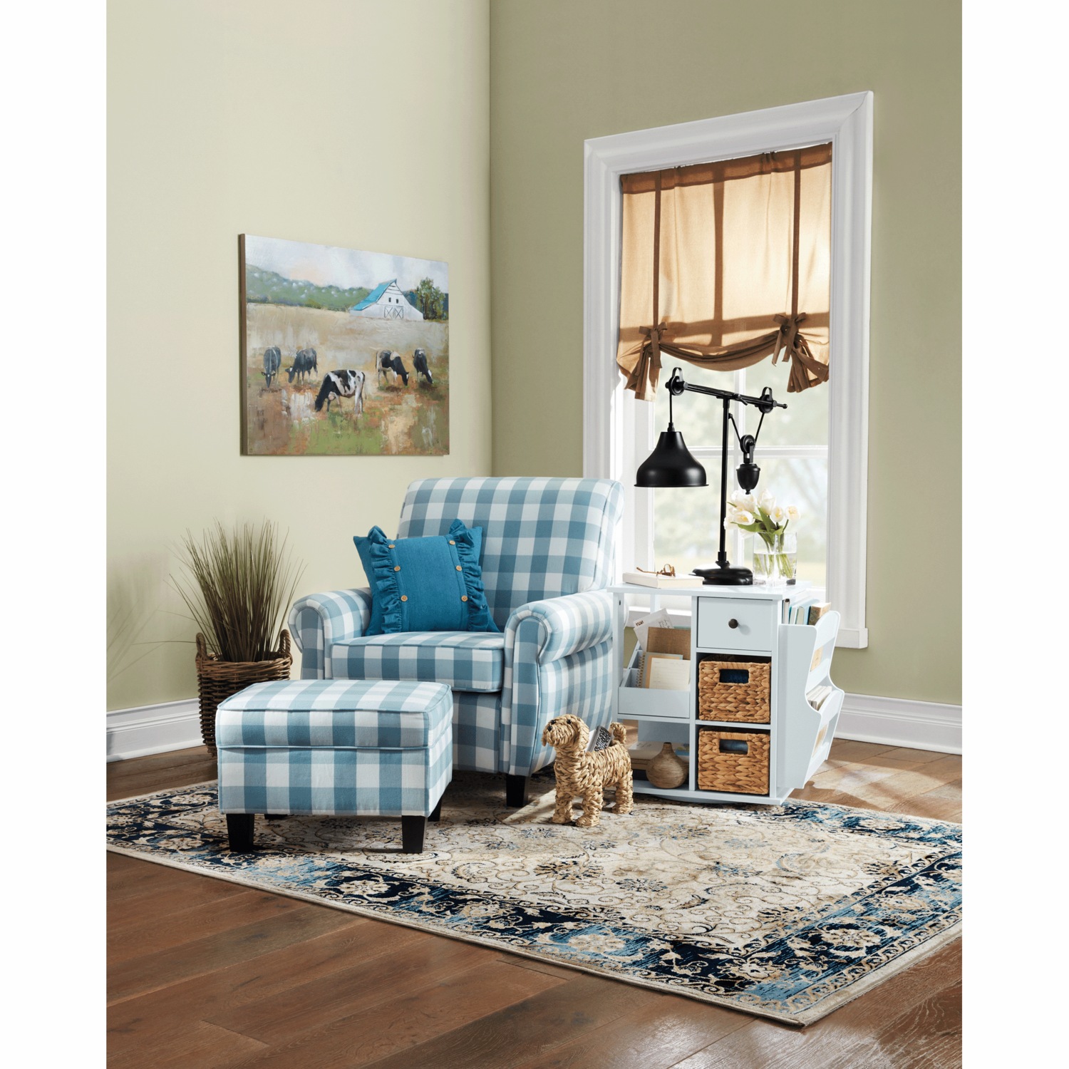 Buffalo check wingback chair store