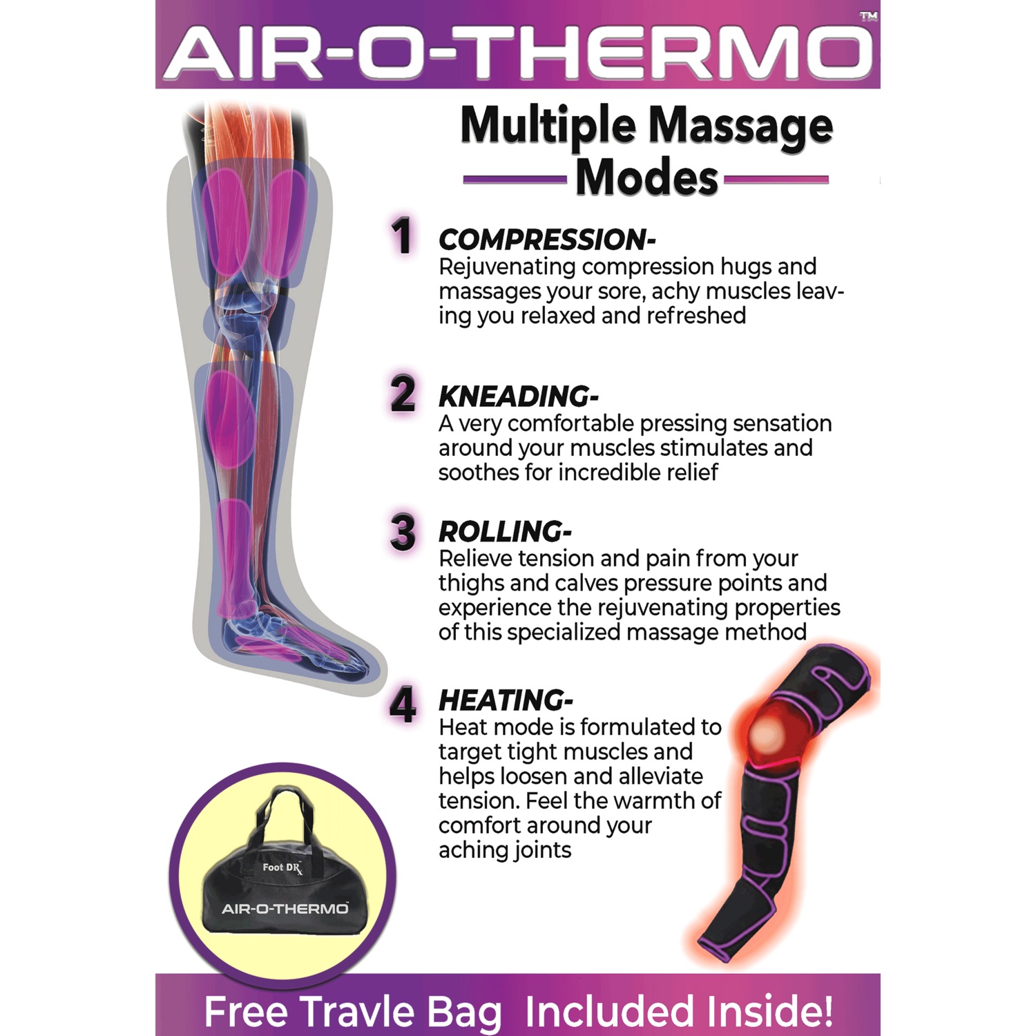 Air-O-Thermo Cordless Heated Leg Massager | Ginny's