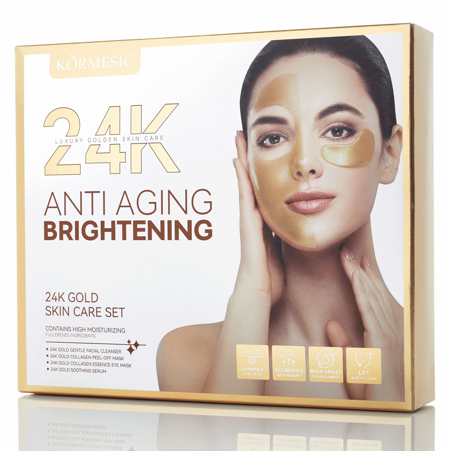 24K Gold Anti-Aging Brightening 4-Piece Set | Ginny's