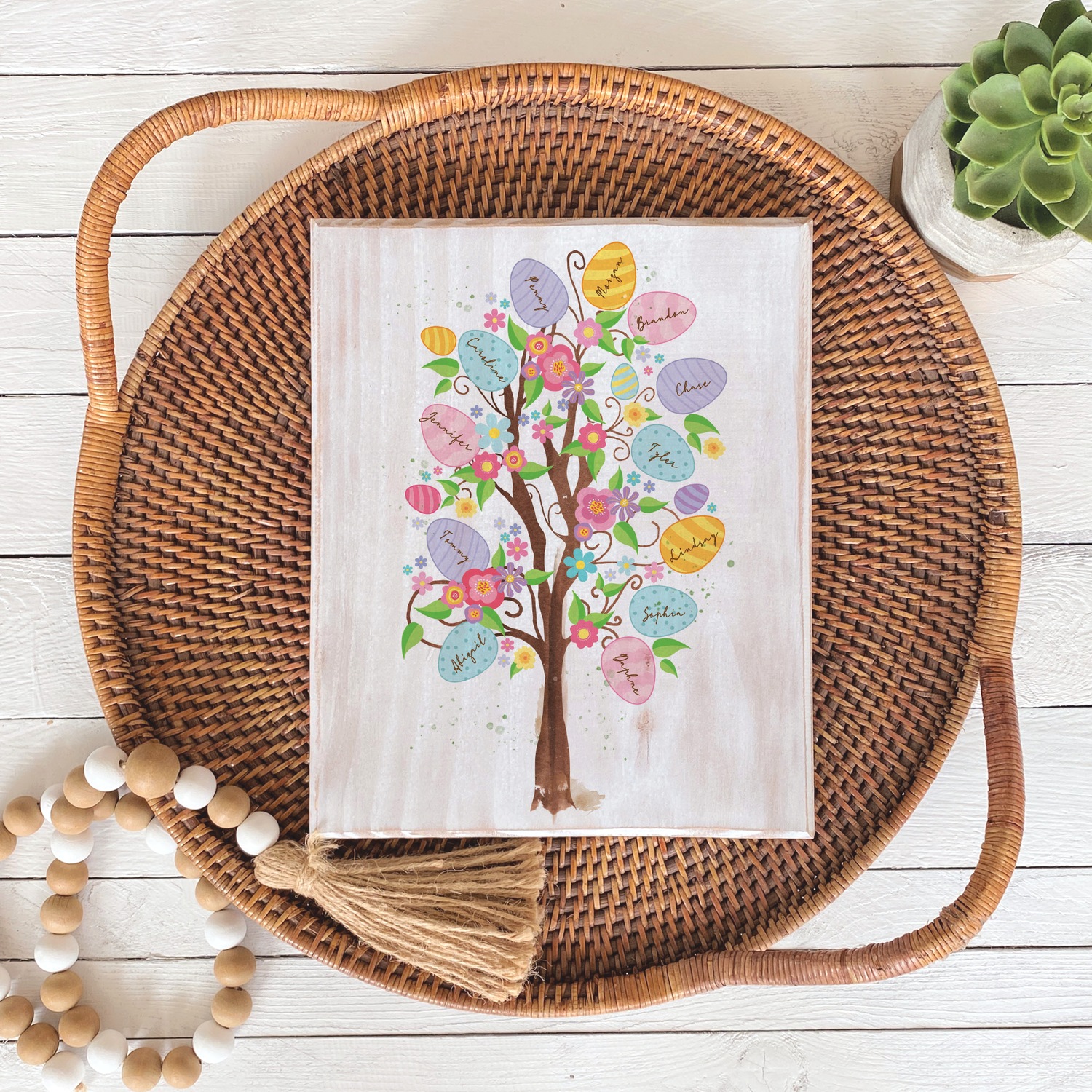 Personalized Easter Egg Tree Wall Art | Ginny's