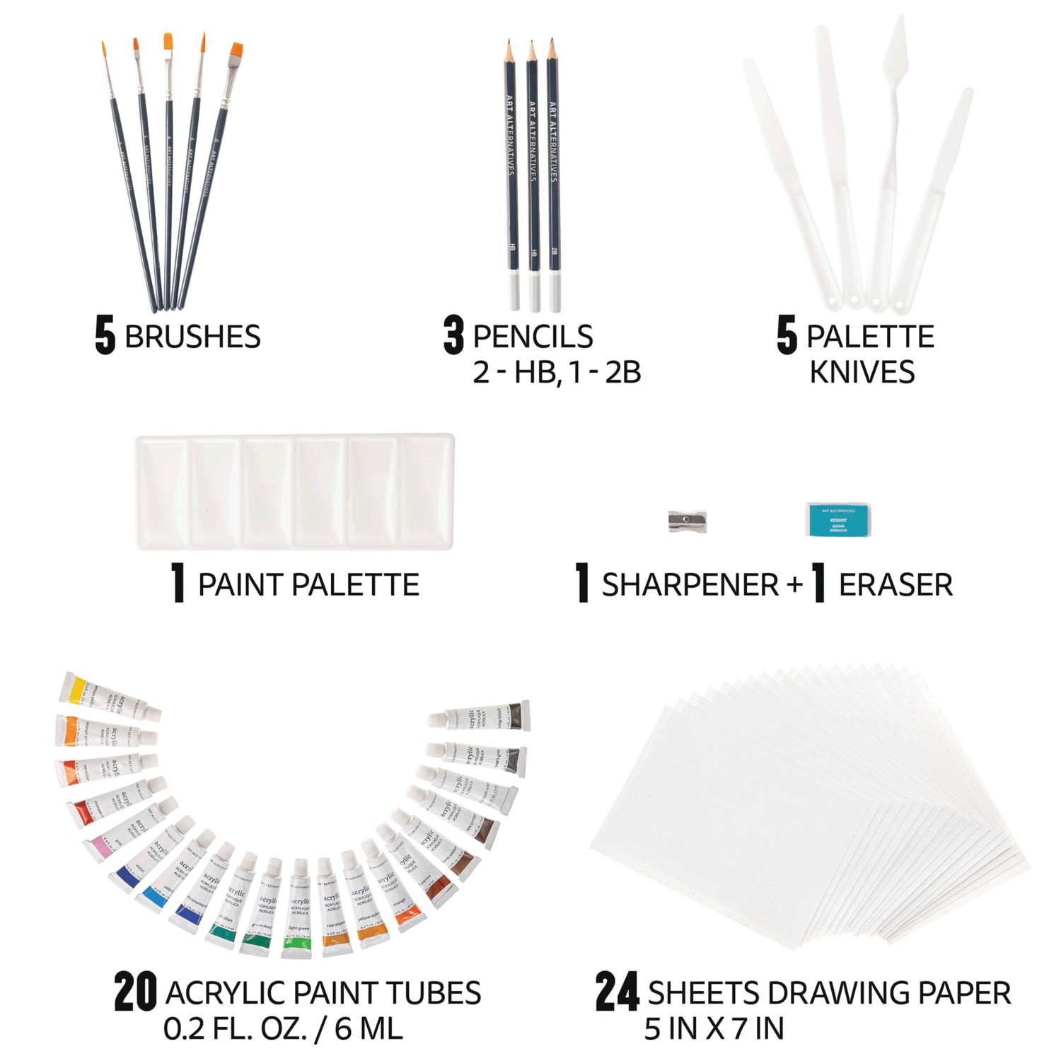 Art Alternatives 60-Piece Acrylic Art Set | Ginny's