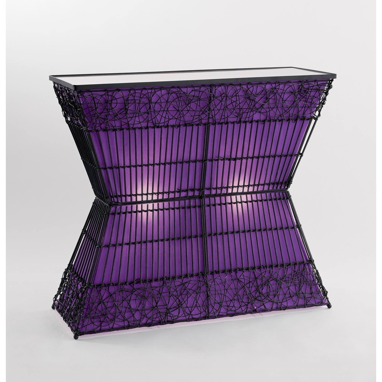 Zain Lighted Rattan Console Table | Ginny's