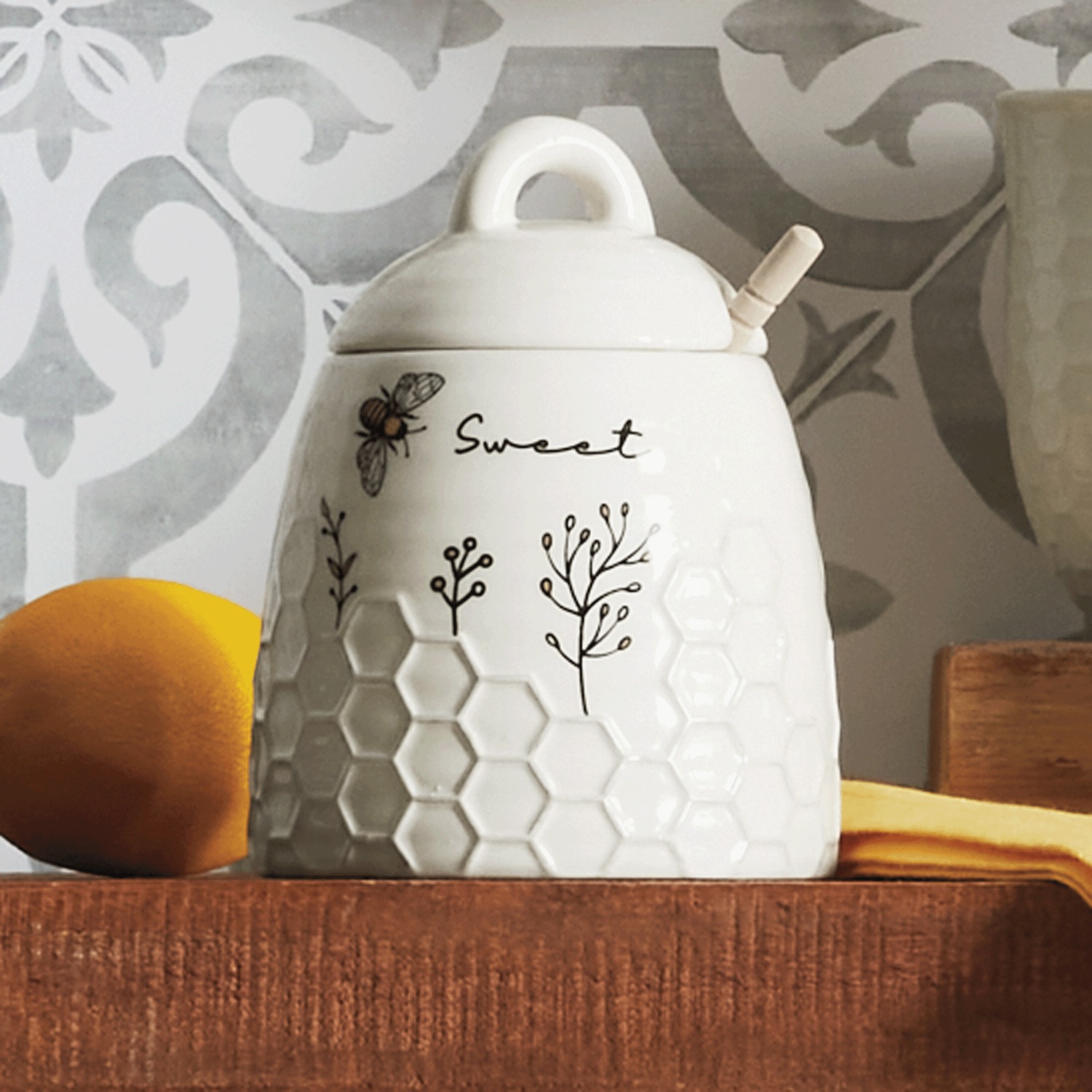 Honey Bee Ceramic Honey Jar | Ginny's