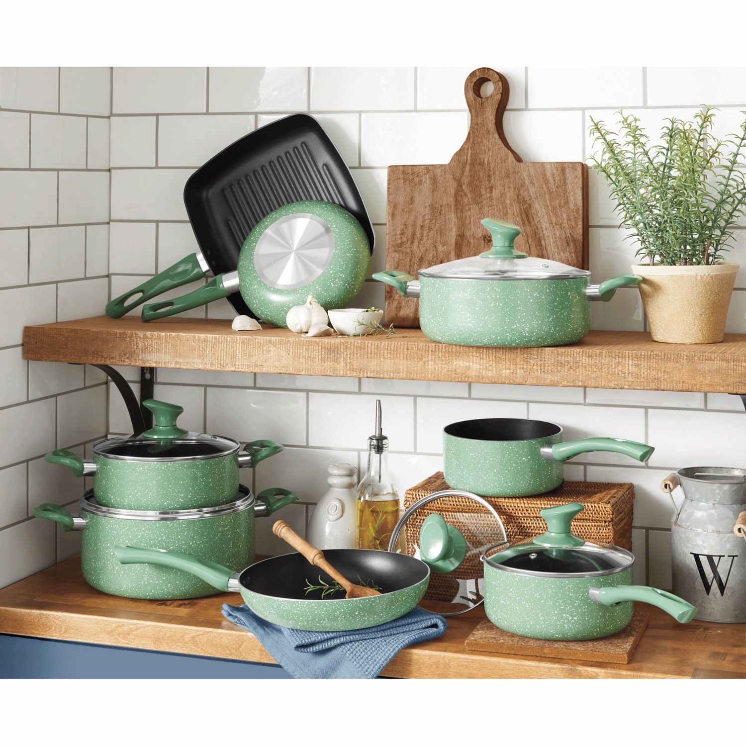 13-Piece Granite Aluminum Cookware Set | Ginny's