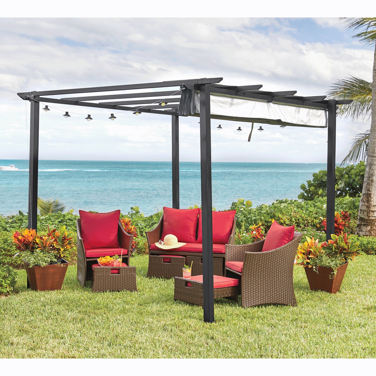 Pergola with Adjustable Canopy | Ginny's