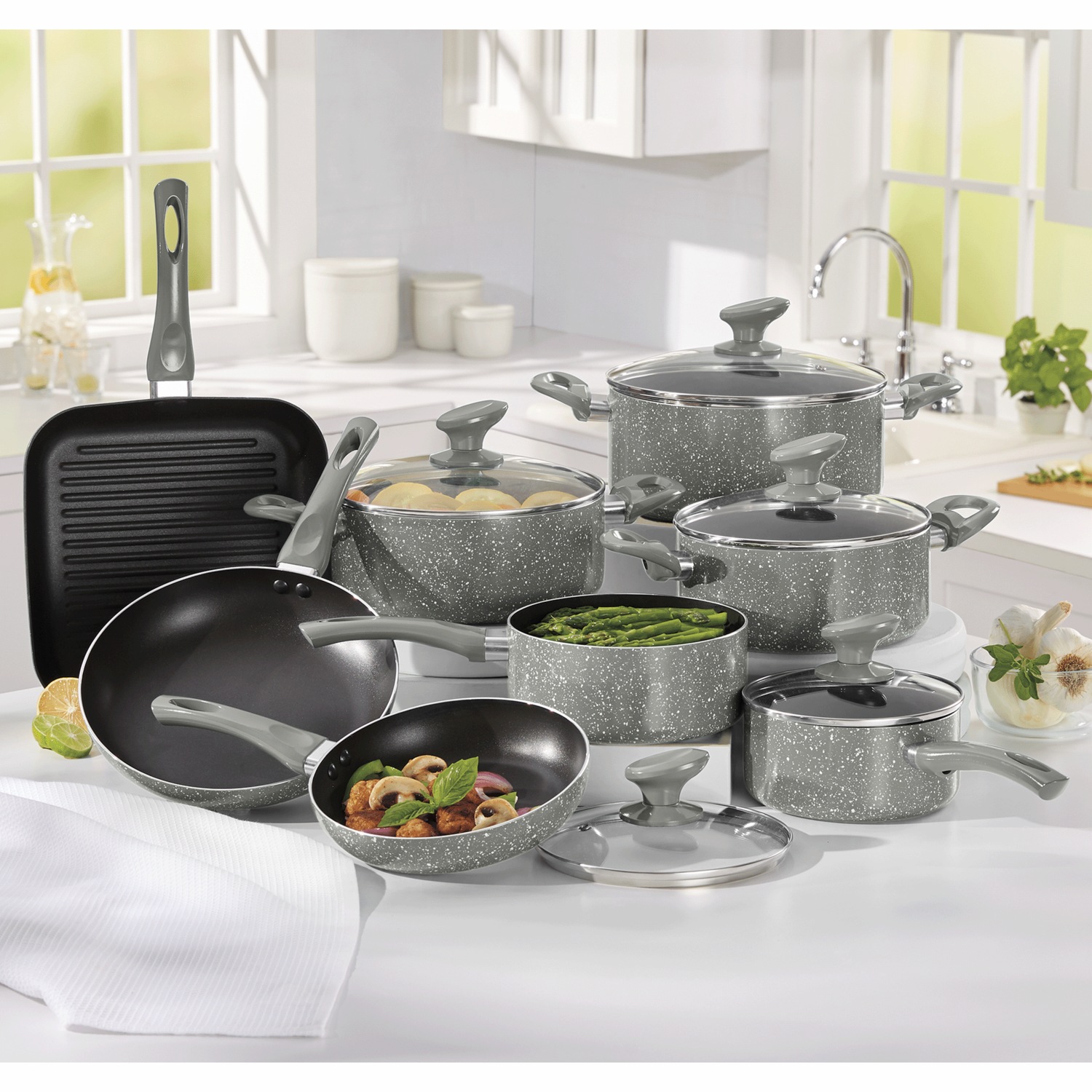 13-Piece Granite Aluminum Cookware Set | Ginny's
