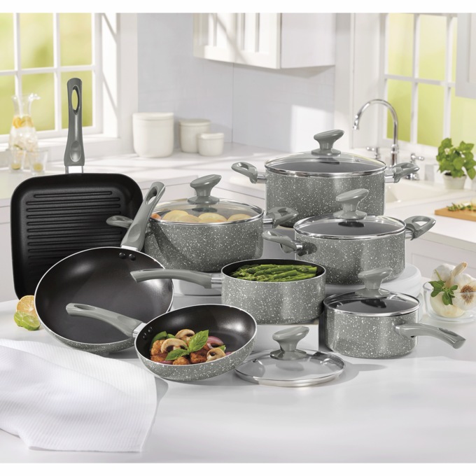 13-Piece Granite Aluminum Cookware Set | Ginny's