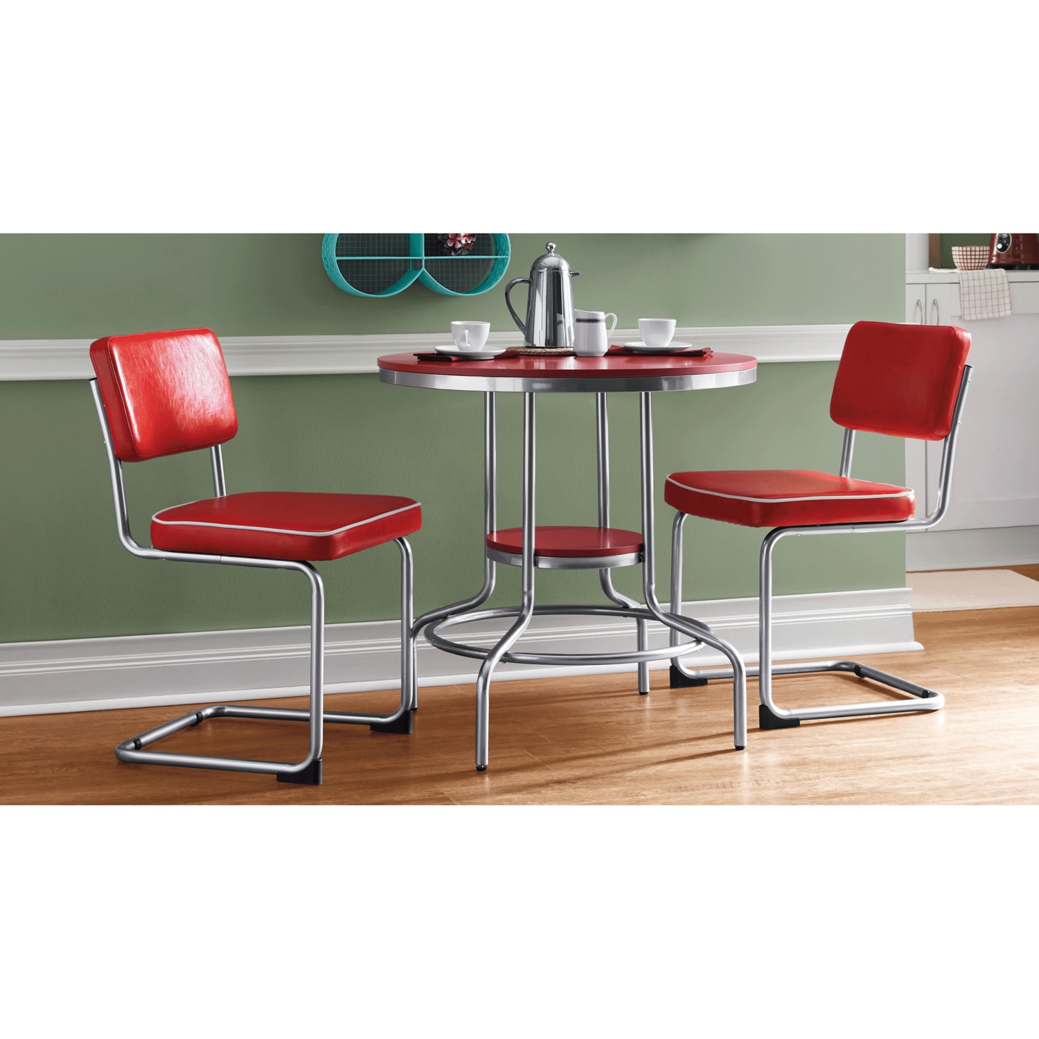 Ginny s 3 Piece Retro Dining Set Metal Red