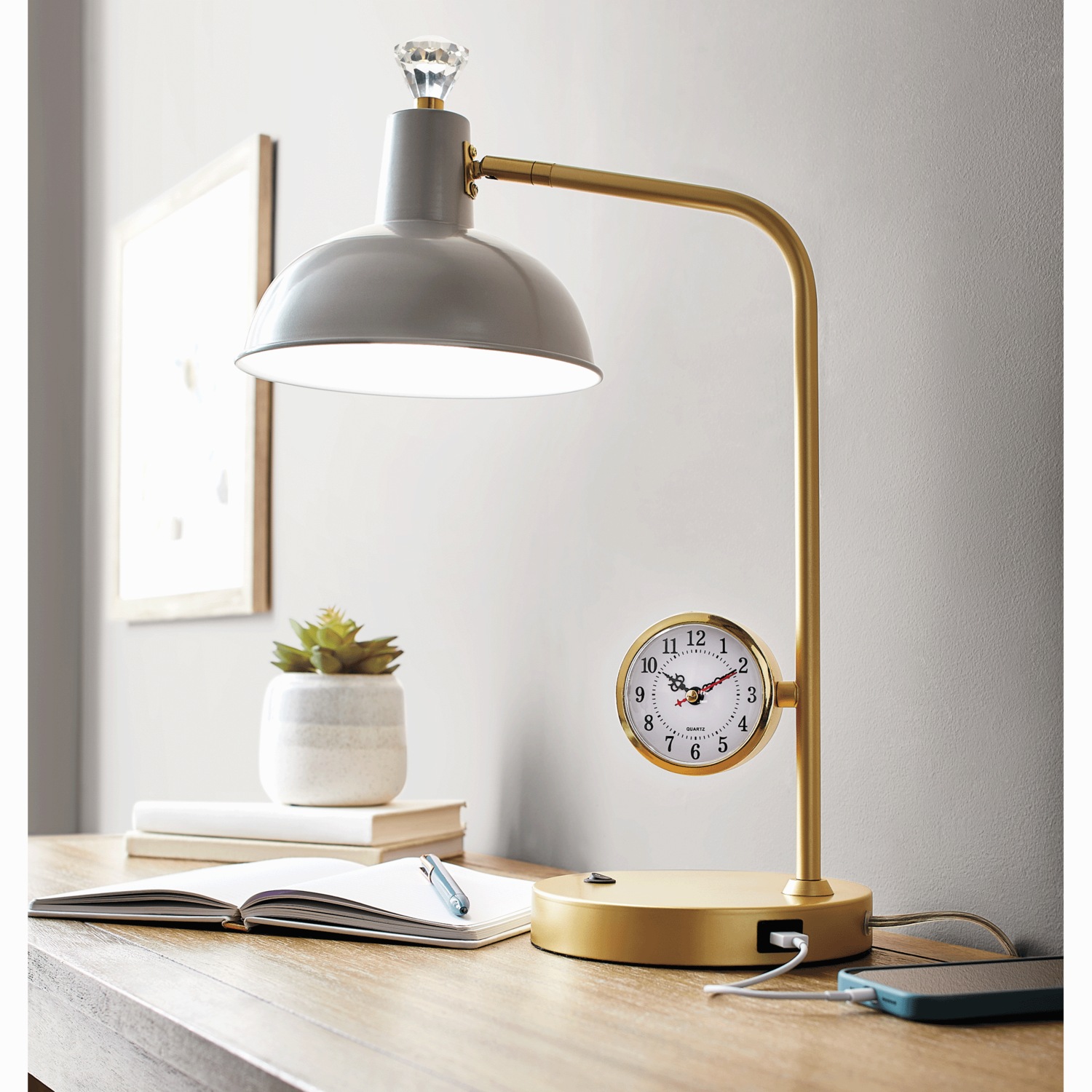 Archi Clock Table Lamp | Ginny's