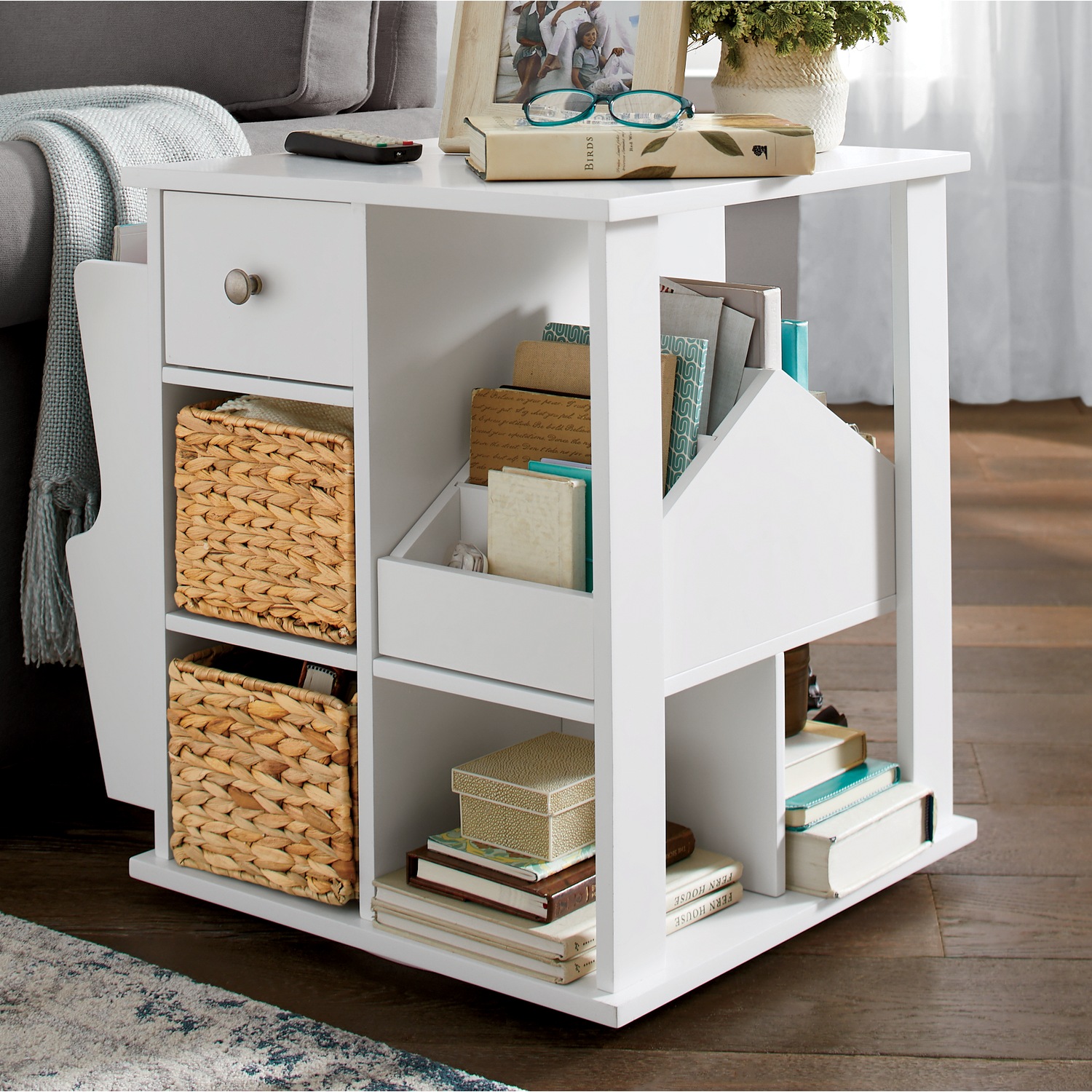 Admiral Rotating End Table with Storage | Ginny's