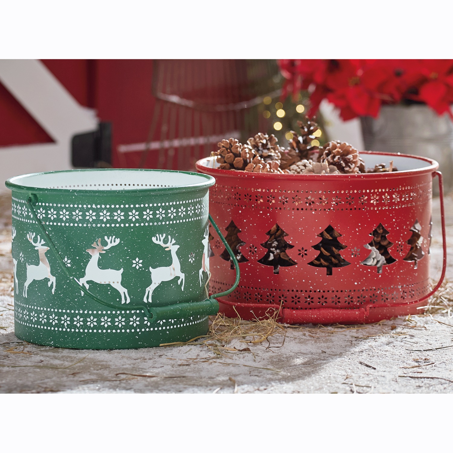 Set of 2 Christmas Buckets | Ginny's