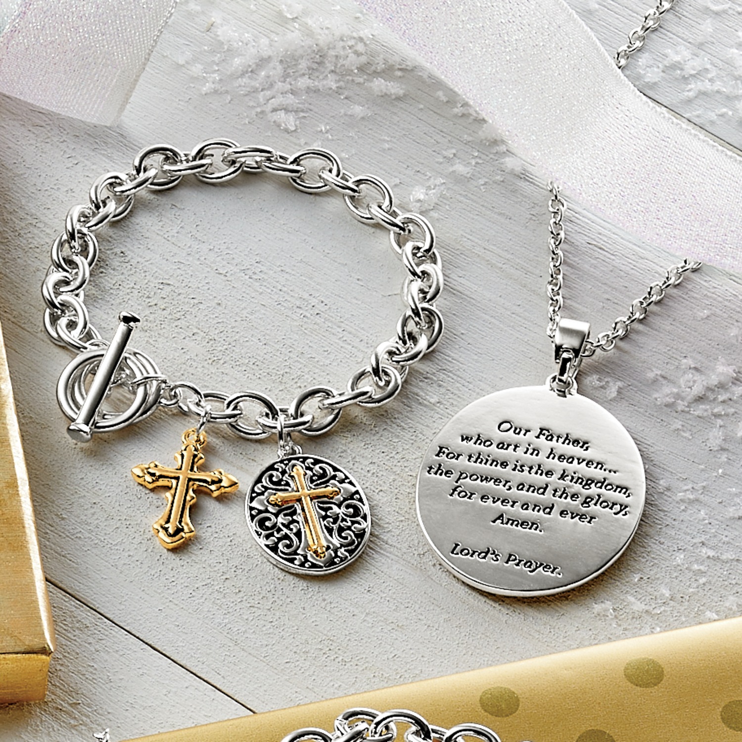 Prayer Charm Two-Tone Jewelry | Ginny's