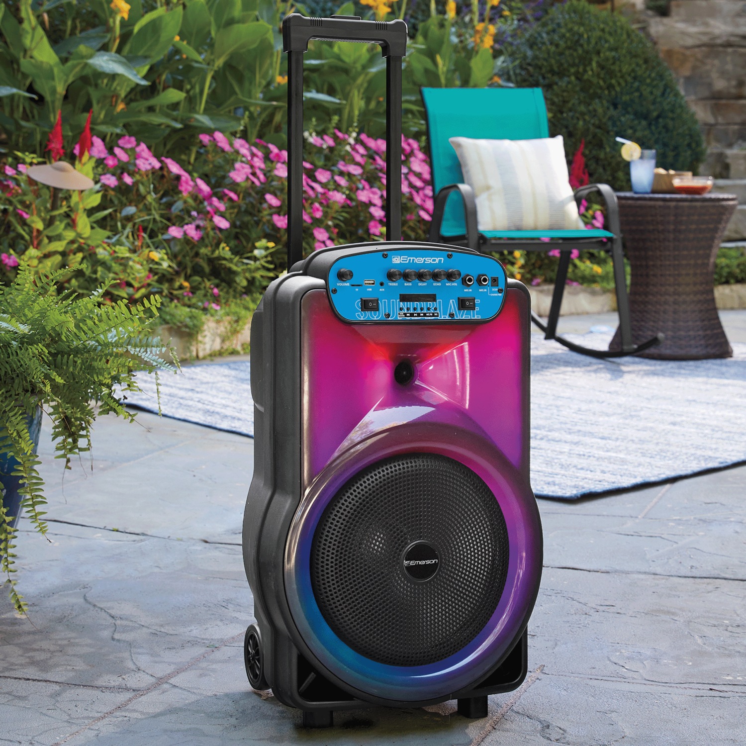 Emerson Party Speaker with Bluetooth & Flame Lighting | Ginny's