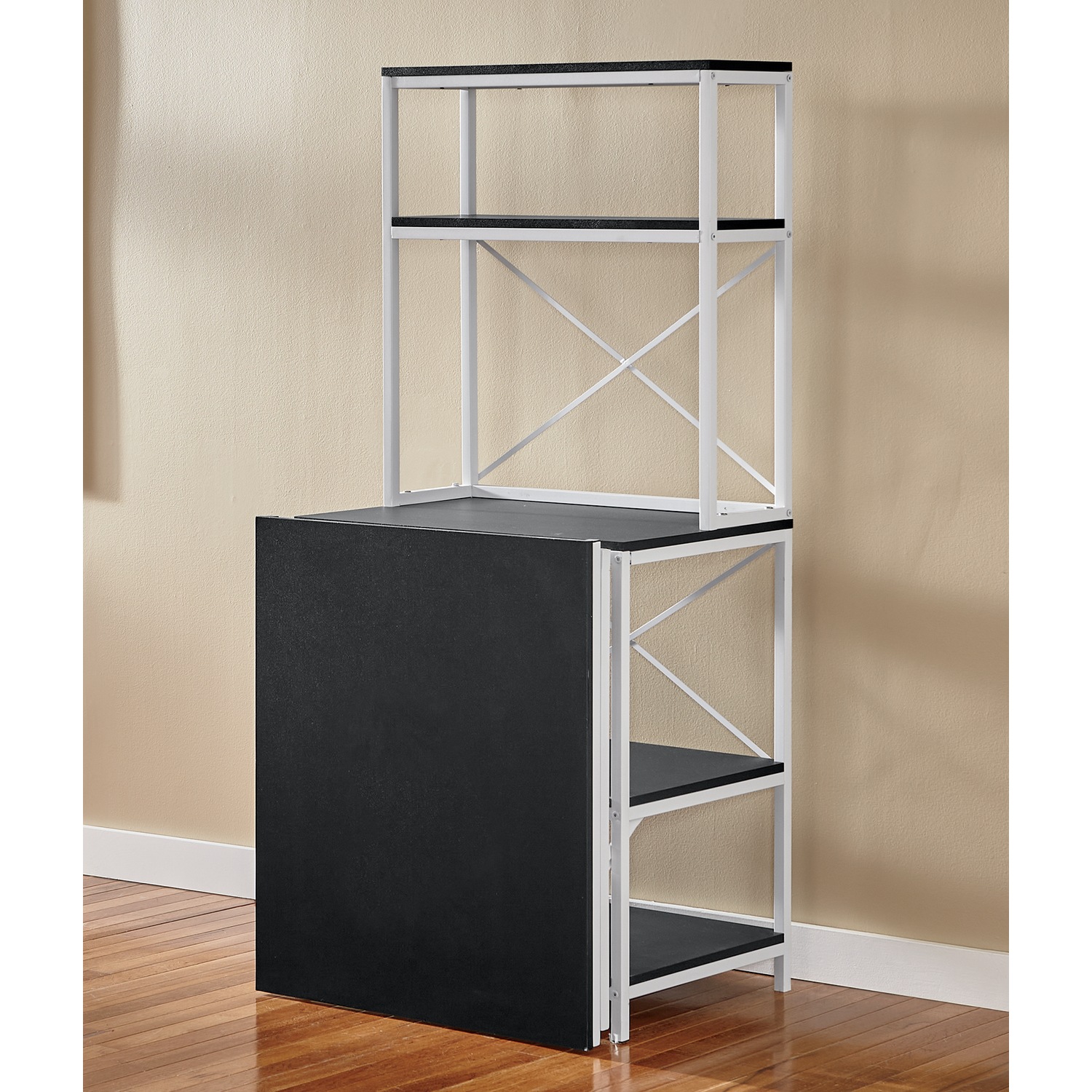 Multifunction Shelving Rack with Folding Table | Ginny's