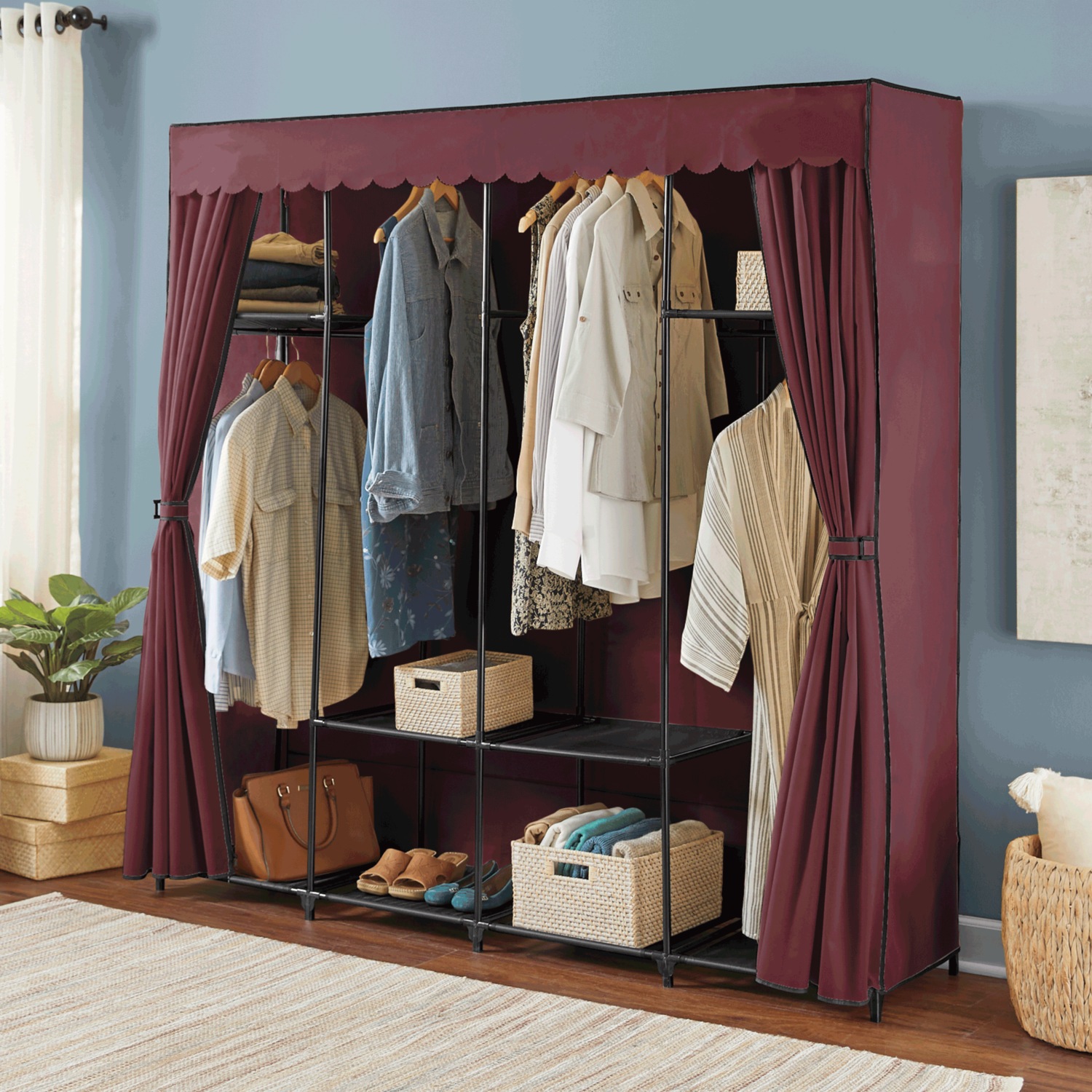 Scalloped Curtain Storage Wardrobe | Ginny's