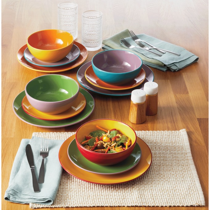 12-Piece Colorful Assorted Dinnerware Set | Ginny's