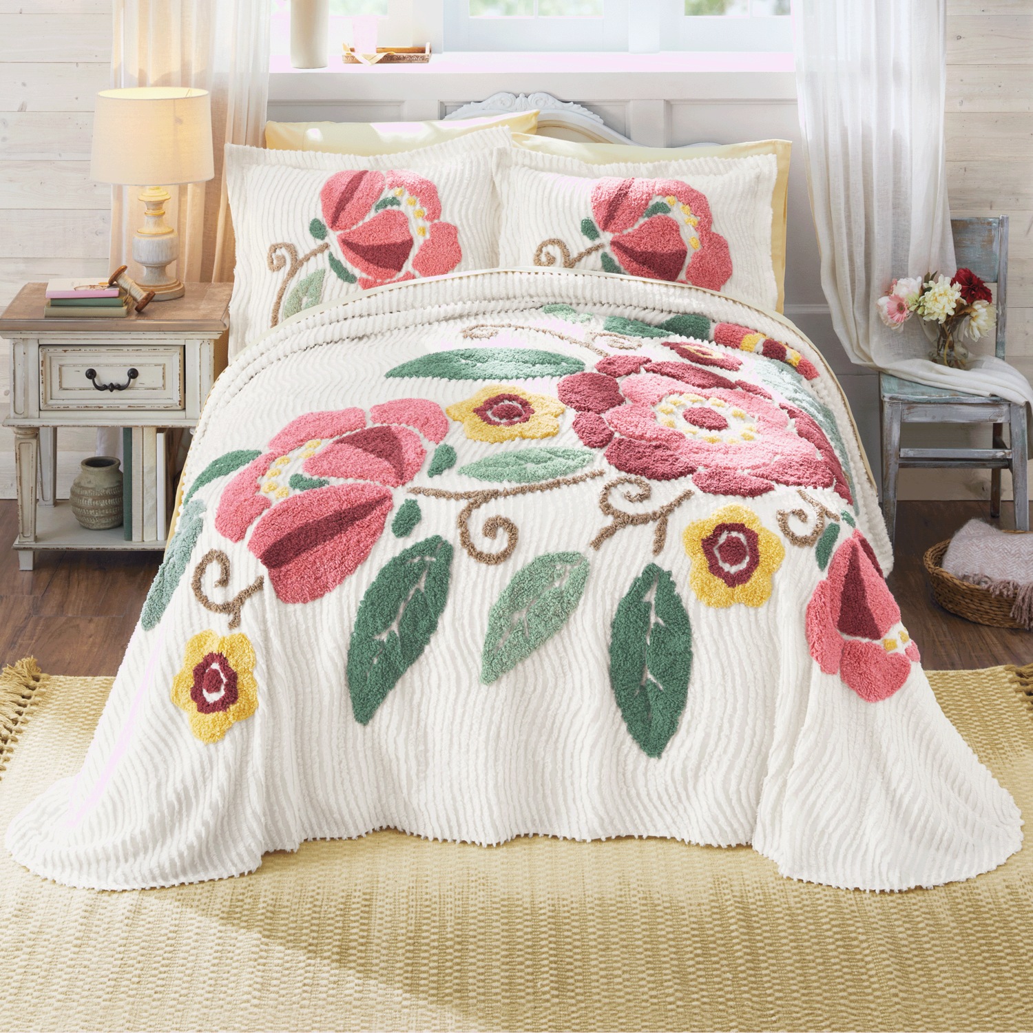 Spring Floral Chenille Bedspread | Ginny's