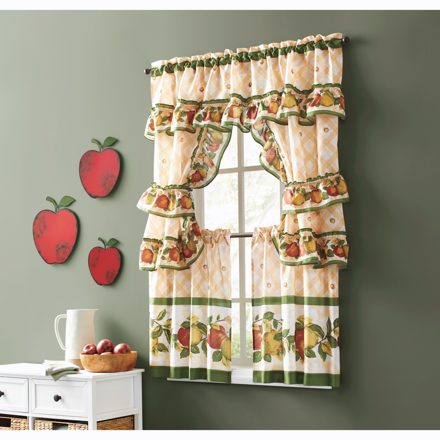 Green Apple Kitchen Window Set | Ginny's