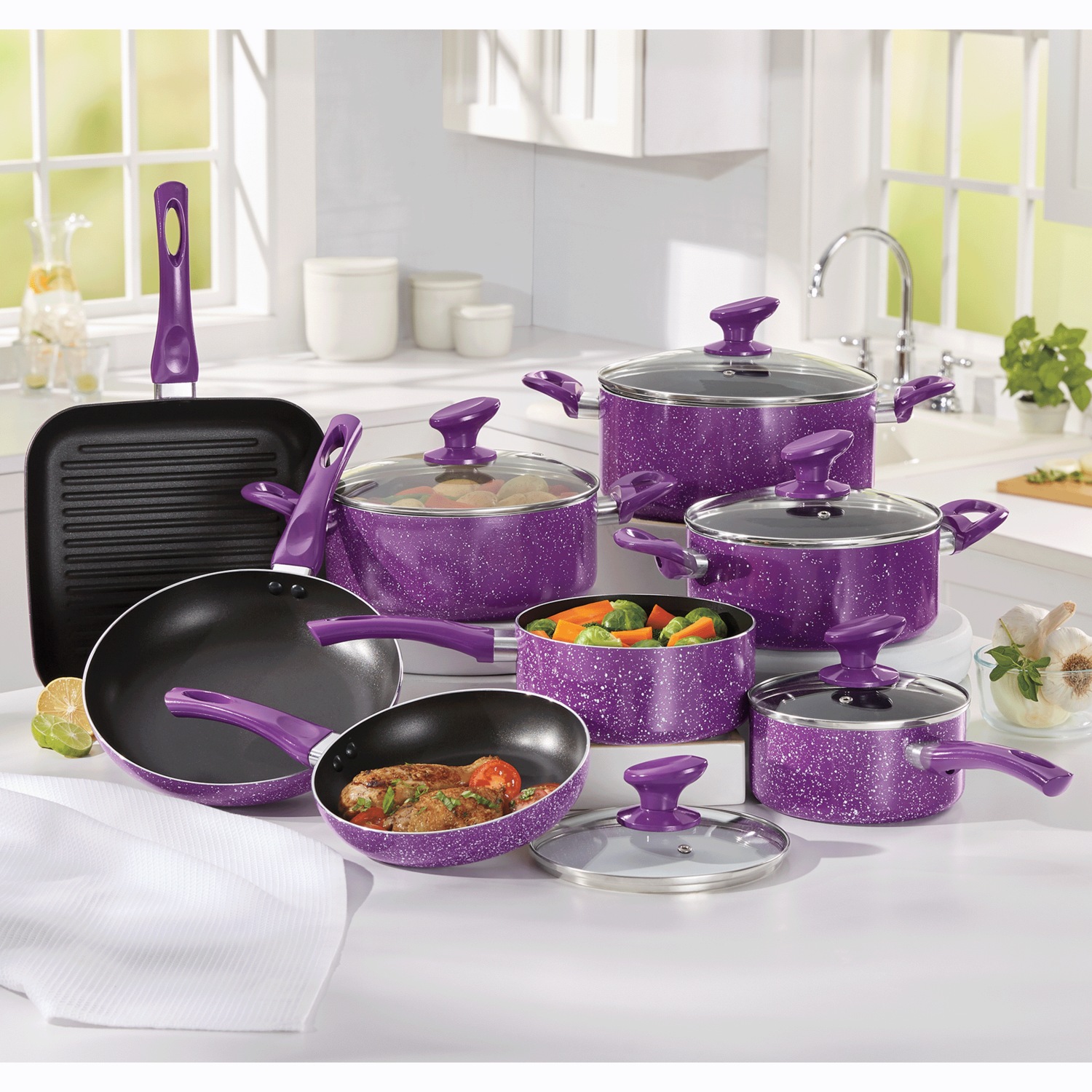 13-Piece Granite Aluminum Cookware Set | Ginny's