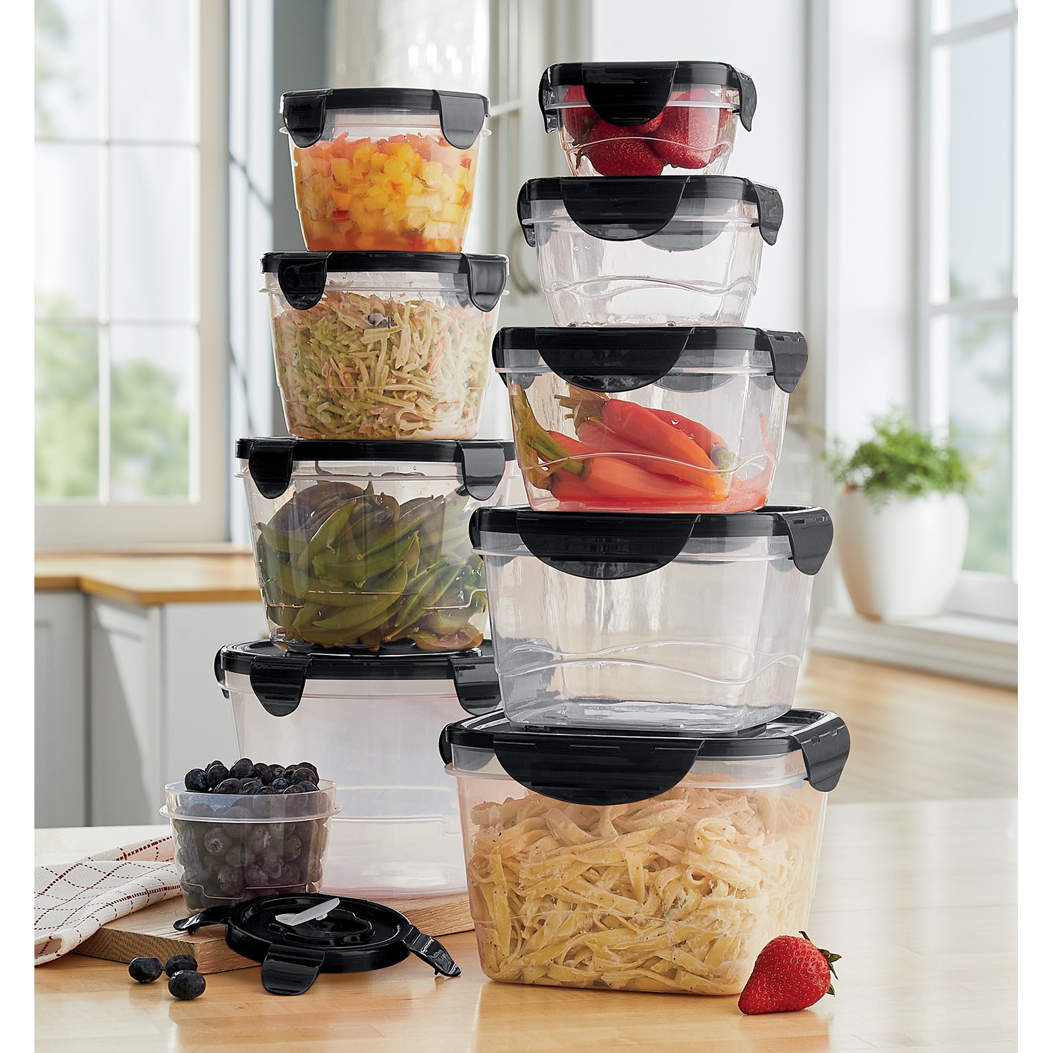 Chef Tested 20-Piece BPA-Free Food Storage Set with Snap-Lock Lids ...