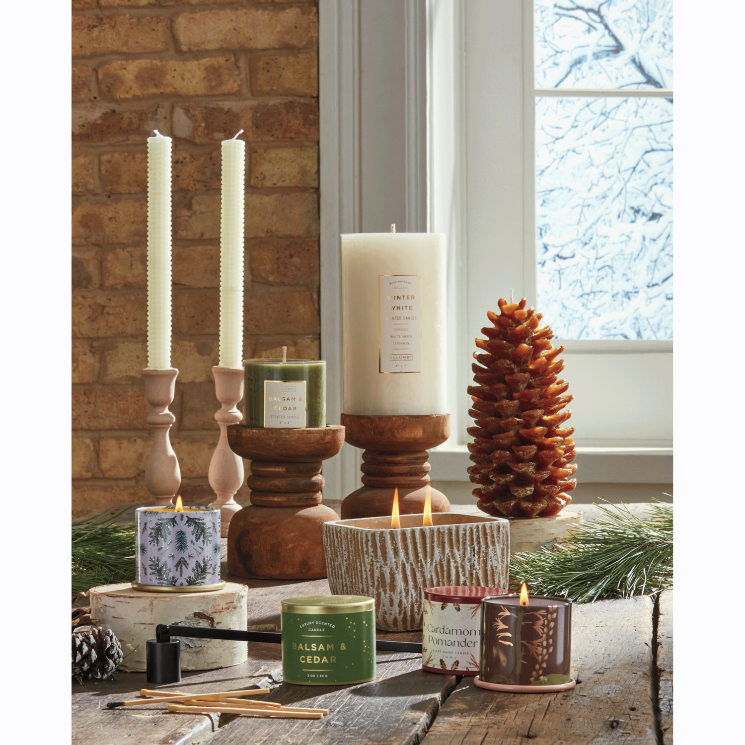 3-Inch Textured Pillar Candle | Ginny's