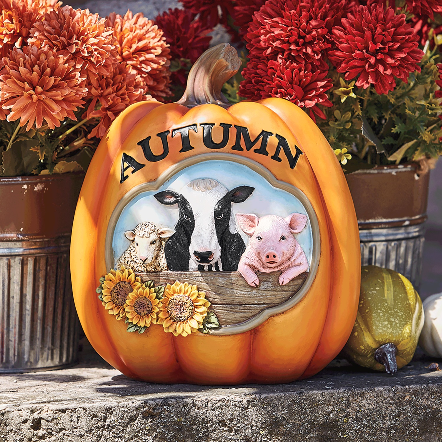 3-D Farm Design Pumpkin | Ginny's