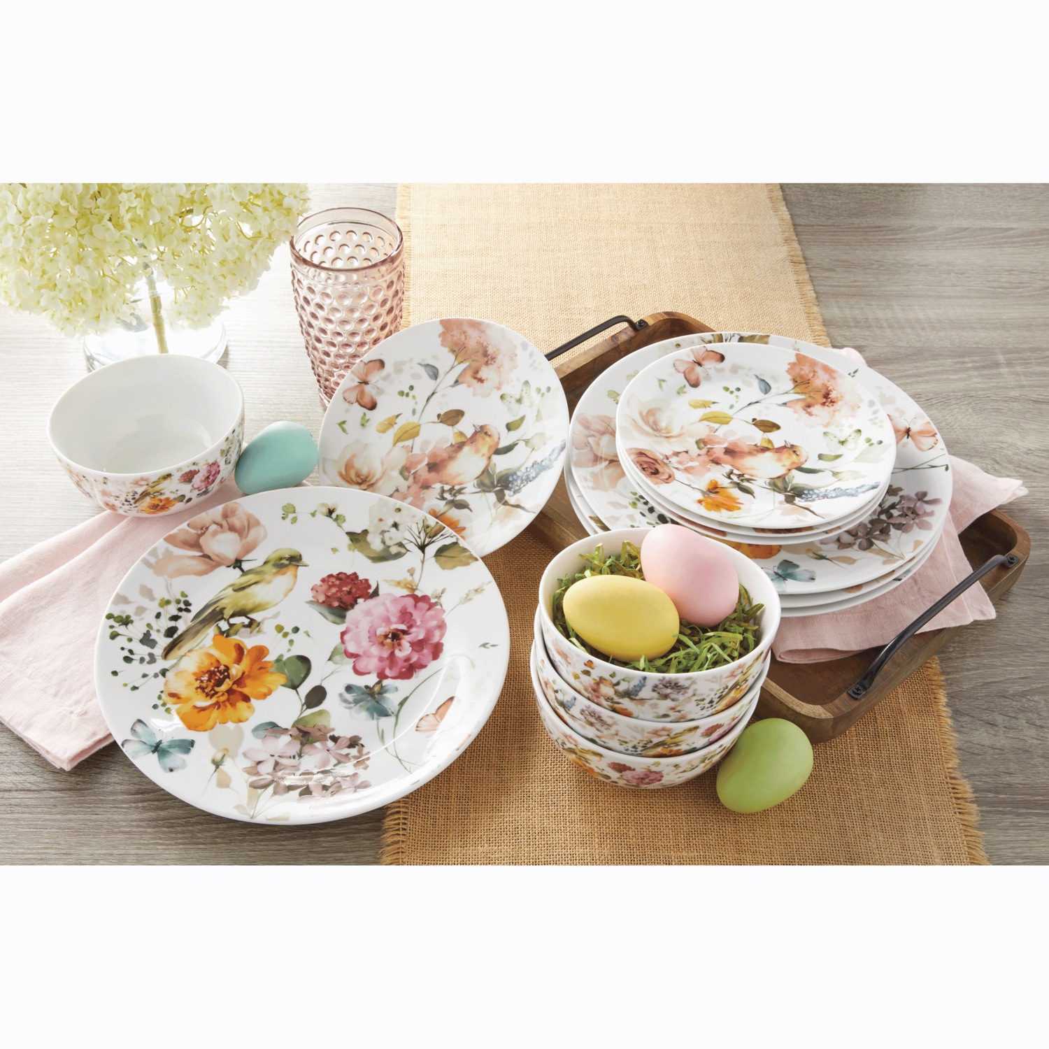 Floral Birds 12-pc. Dinnerware Set | Ginny's